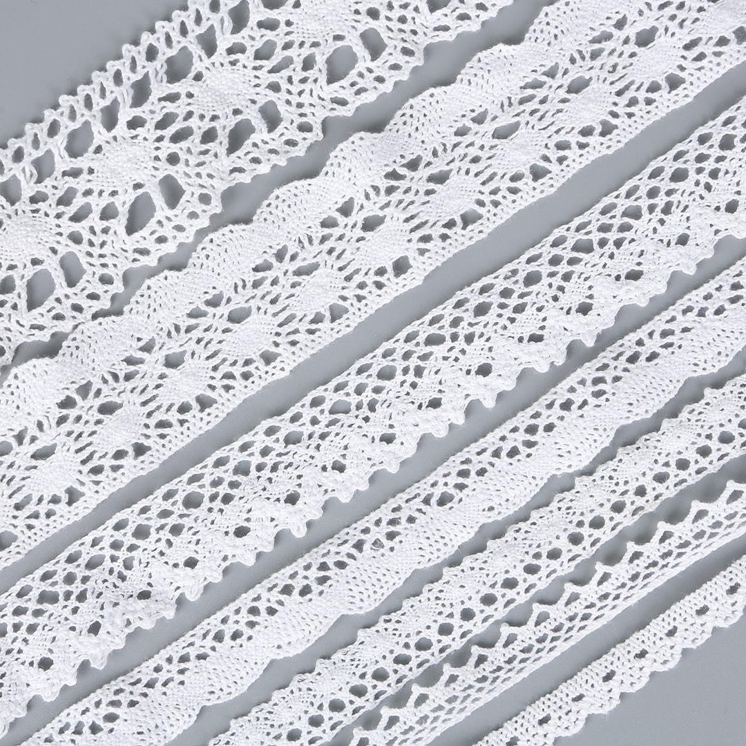 6 PATTERNS White Lace Ribbon Roll 5 Yards | Ornamental Lace Roll ...