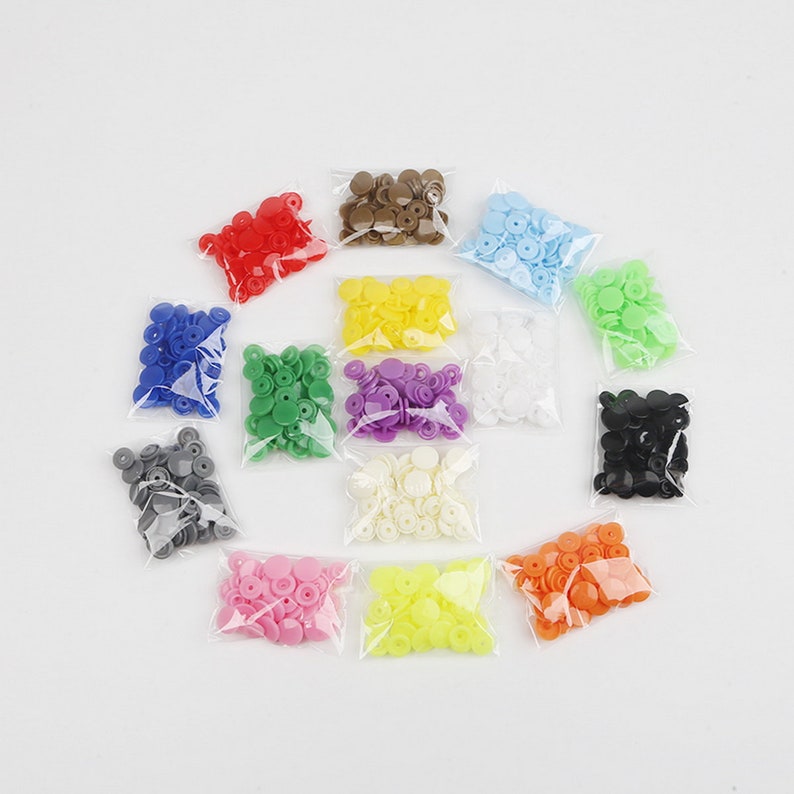15 COLORS Glossy Snap Fasteners With Snap Pliers Set, Snap Button Kit ...