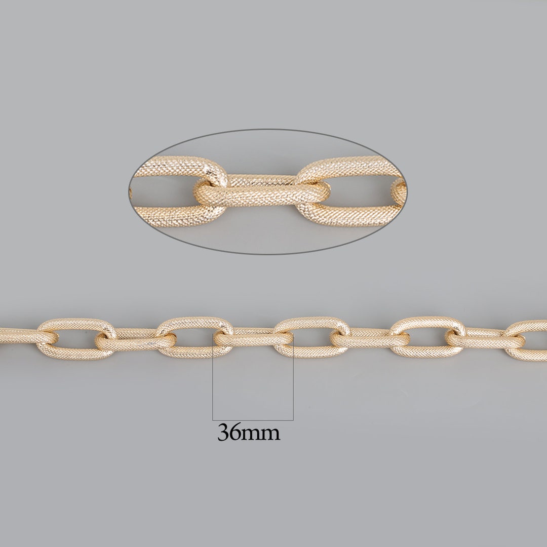 1 Meter Gold Embossed Cable Chain - Gold Textured Cable Chain - Chain ...