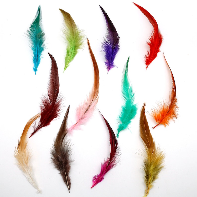 100 Mix Color Rooster Feathers - 4-6 Inch - Loose Feathers - Real ...