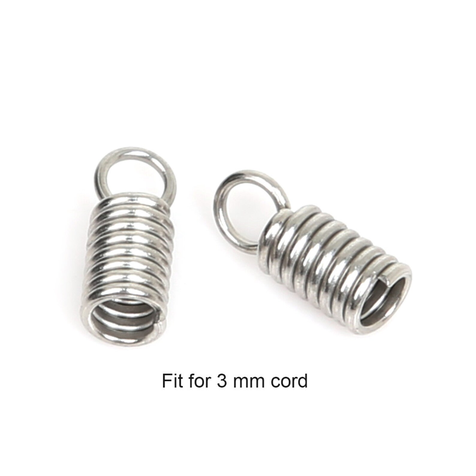 50 Pcs Stainless Steel Silver Coil Crimp Ends - Coil End Crimp ...