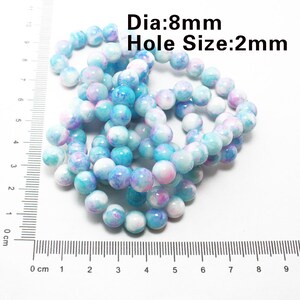 8MM Round Pink Powder Blue,crystal Glass Beads, 100pcs/bag - Etsy