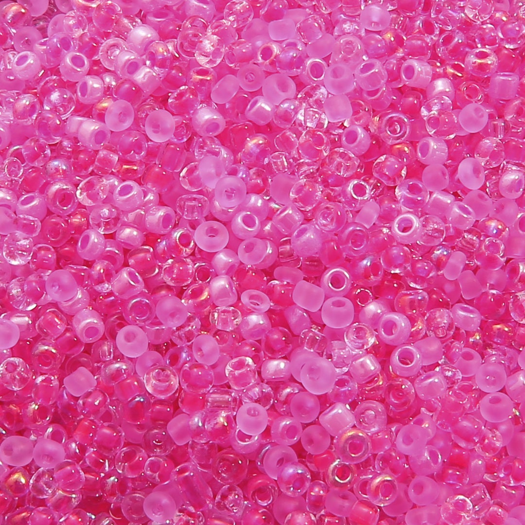 8/0 Mixed Pink Seed Beads 3mm - Two Tone Seed Beads - Mixed Seed Beads ...