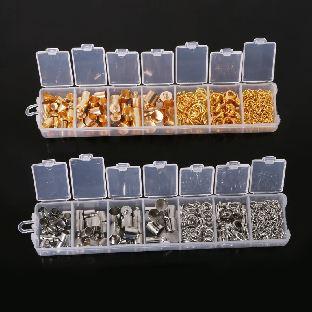 Jewelry Findings Making Kit, Cord End Caps, Jump Rings, Lobster Clasps ...
