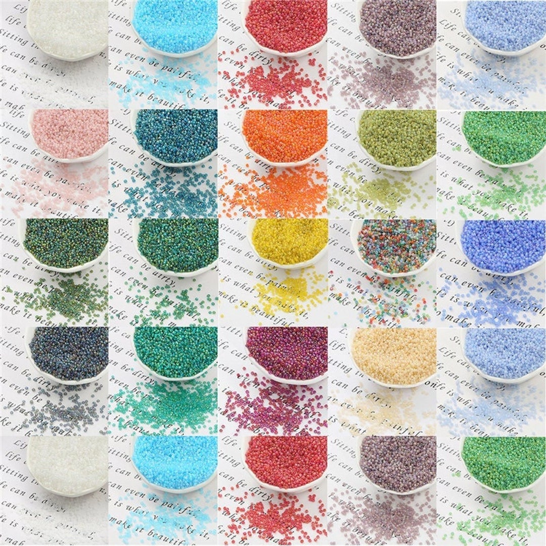 12/0 8/0 Matte AB Seed Beads in 19 Colors 2mm 3mm - Colorful Iridescent ...