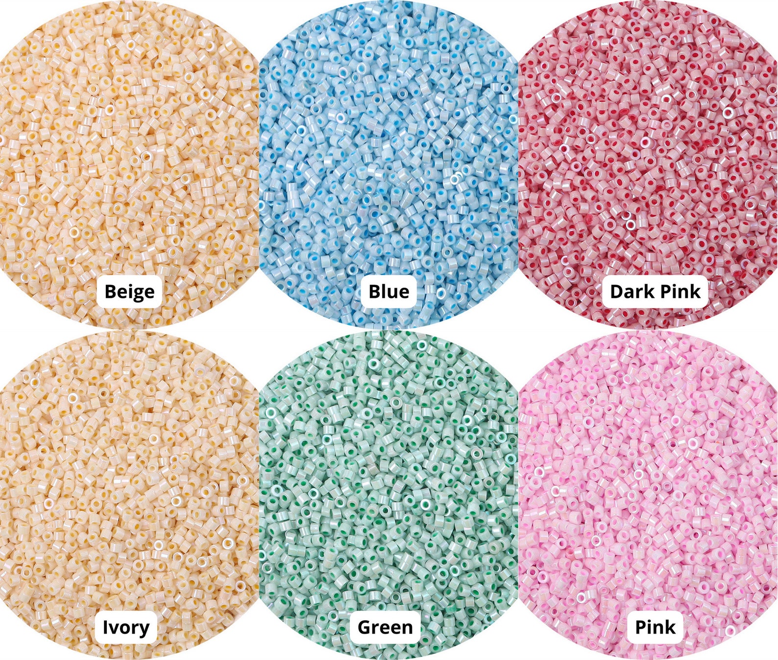 2mm Cream Colored Seed Beads - 12/0 Opaque Seed Beads - Pastel Cylinder ...