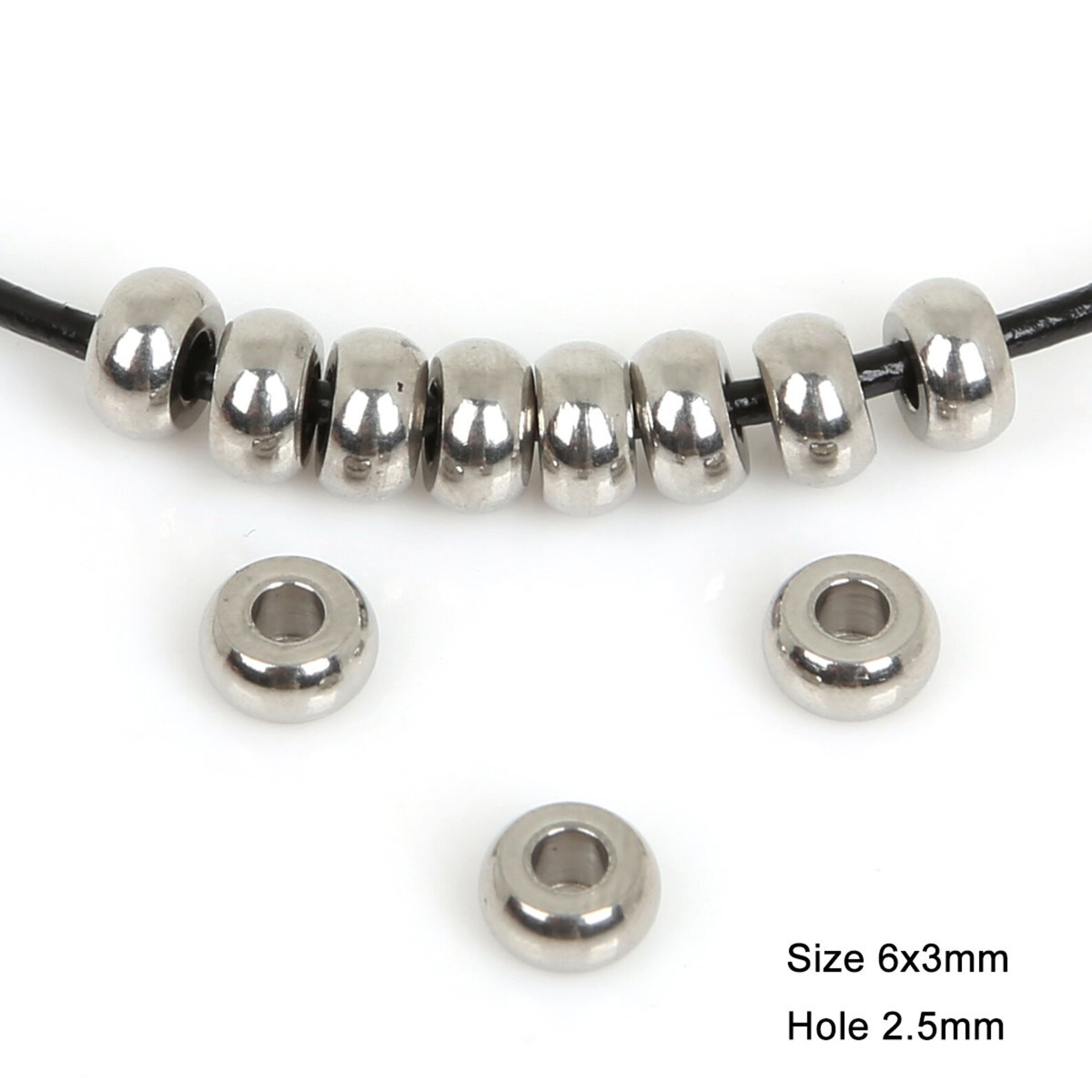 8 SIZES of Stainless Steel Silver Spacer Beads Steel Beads - Etsy