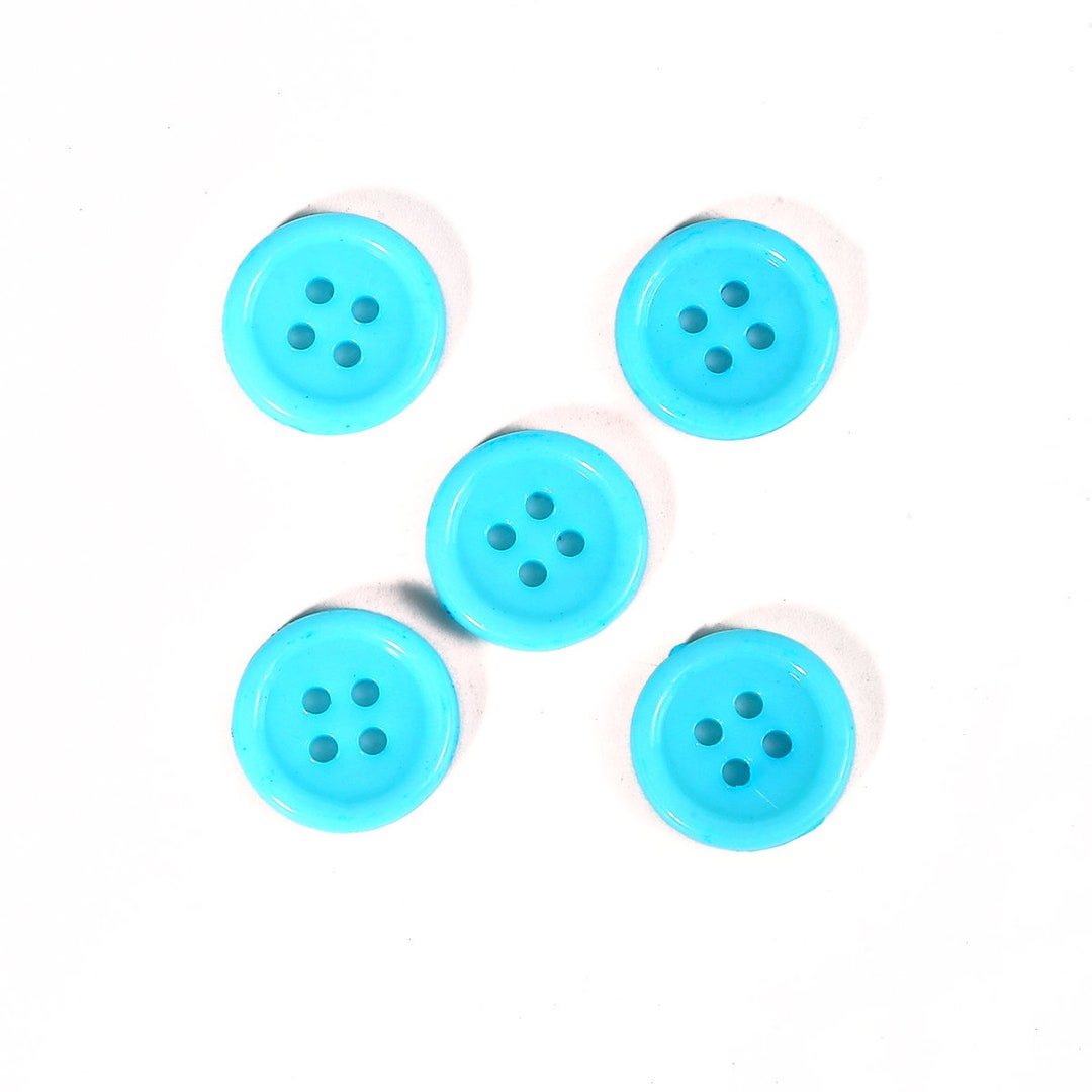 4 SIZES Turquoise Plastic Round Buttons 8mm 11mm 15mm 20mm - Round ...