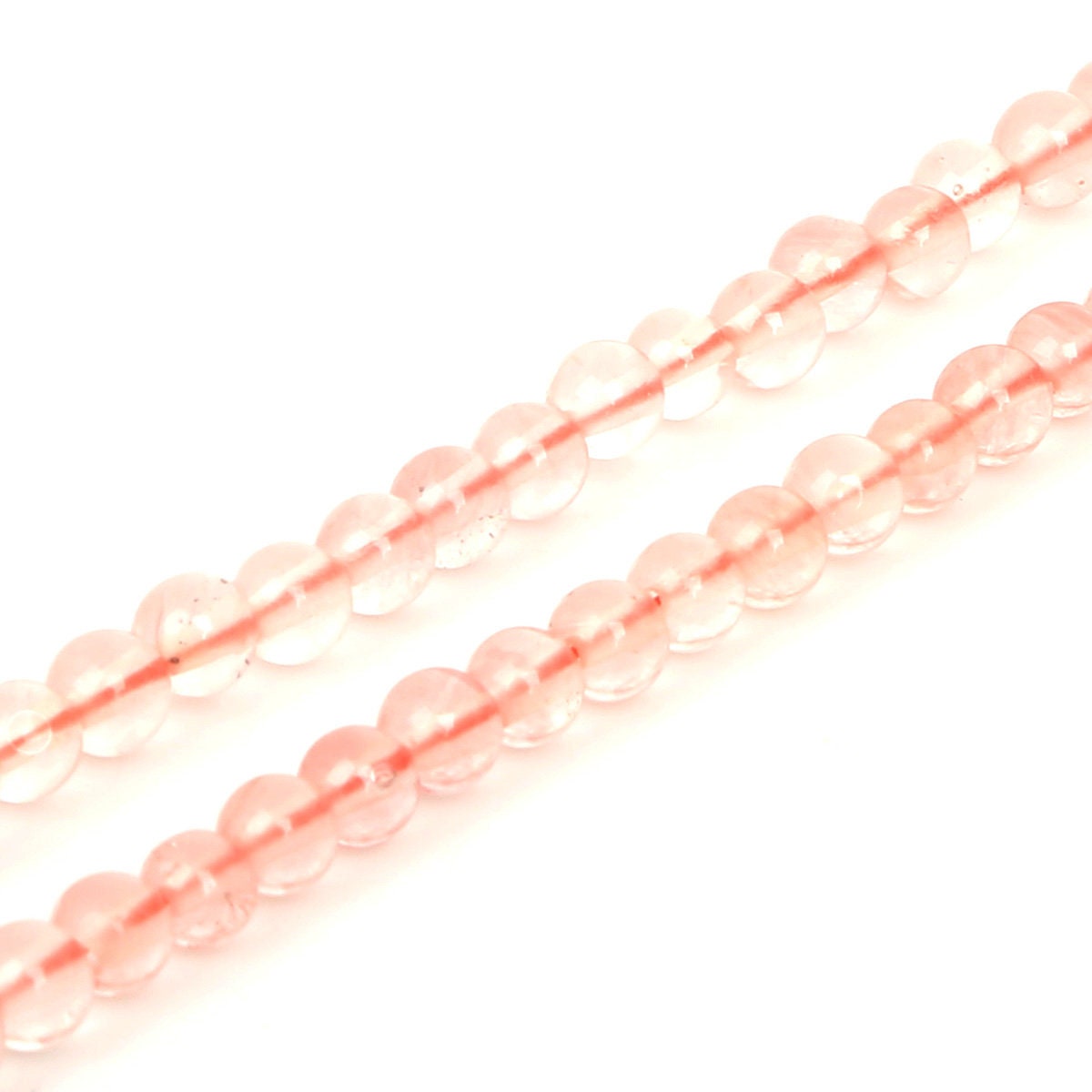 Pink Red Watermelon Stone Beads Round Polished Clear Rose Quartz 4mm ...