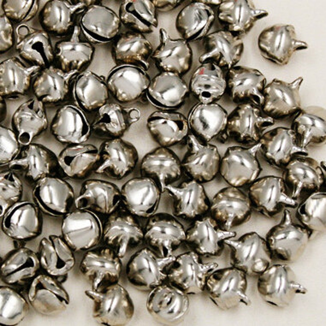 100pcs - Silver Metal Bell, Dancing Jingle Bells, Sterling Silver ...