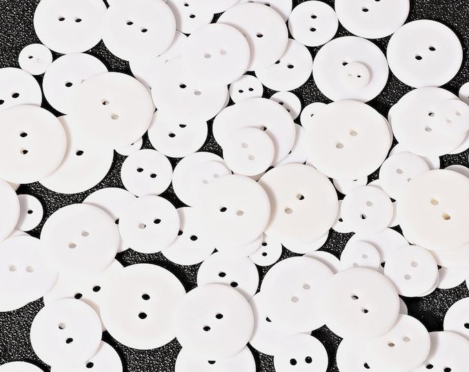 Medium Buttons White Buttons 7/8 Inch Sewing Buttons, 6 Sew Through ...