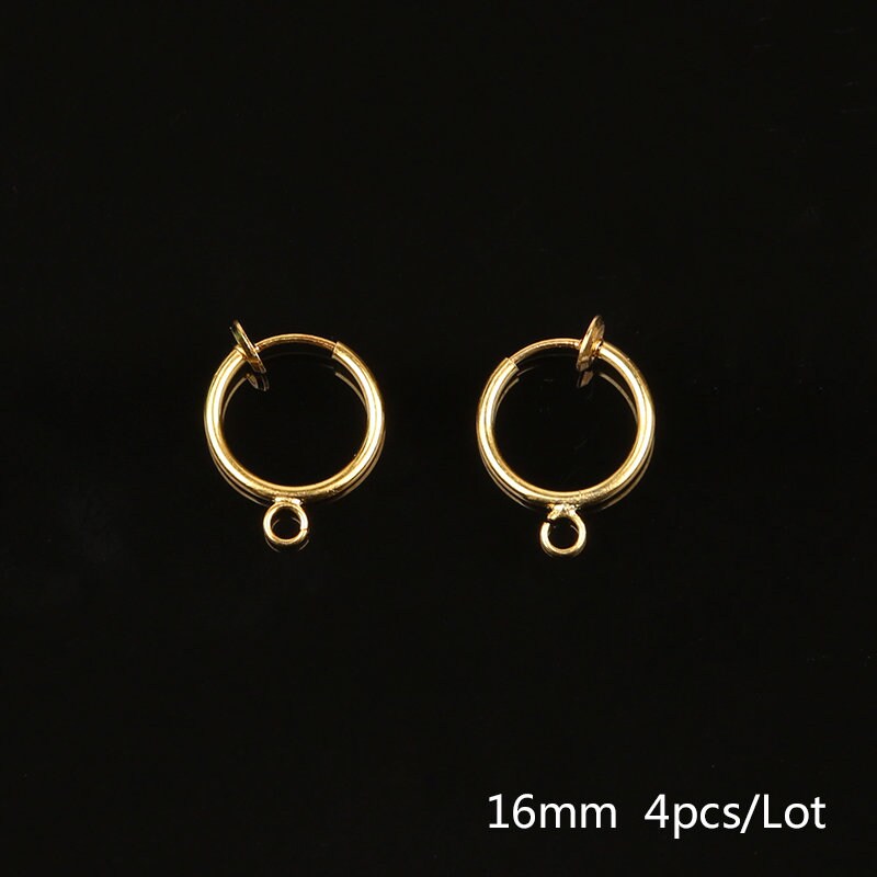 4pcs Gold Spring Clip on Earring Finding Gold Hoop Clip - Etsy