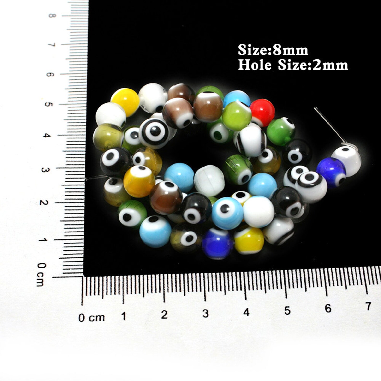 Assorted Evil Eye Design Lampwork Beads 6mm 8mm 10mm - Mix Glass Beads ...