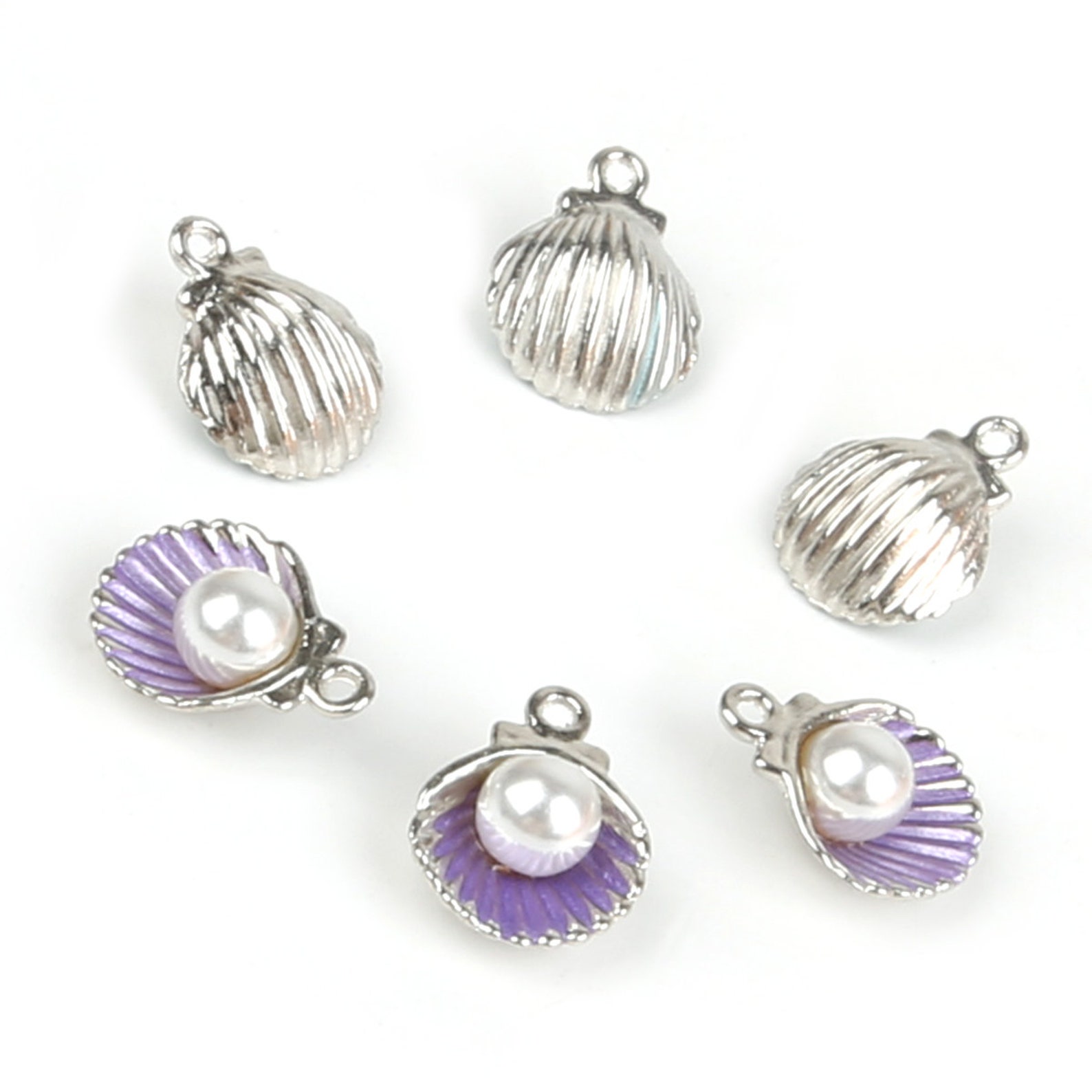 10pcs Shell Pearl Charms, Shell Charms, Shell Pearl Earring, Green ...