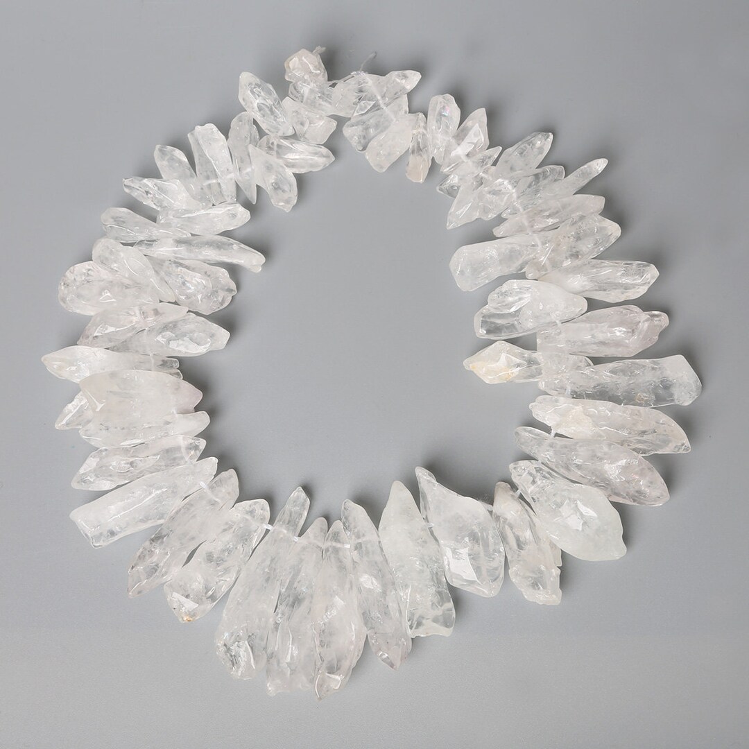 AAA Rough Quartz Points Crystal Point Beads, Raw Crystal Quartz Stick ...