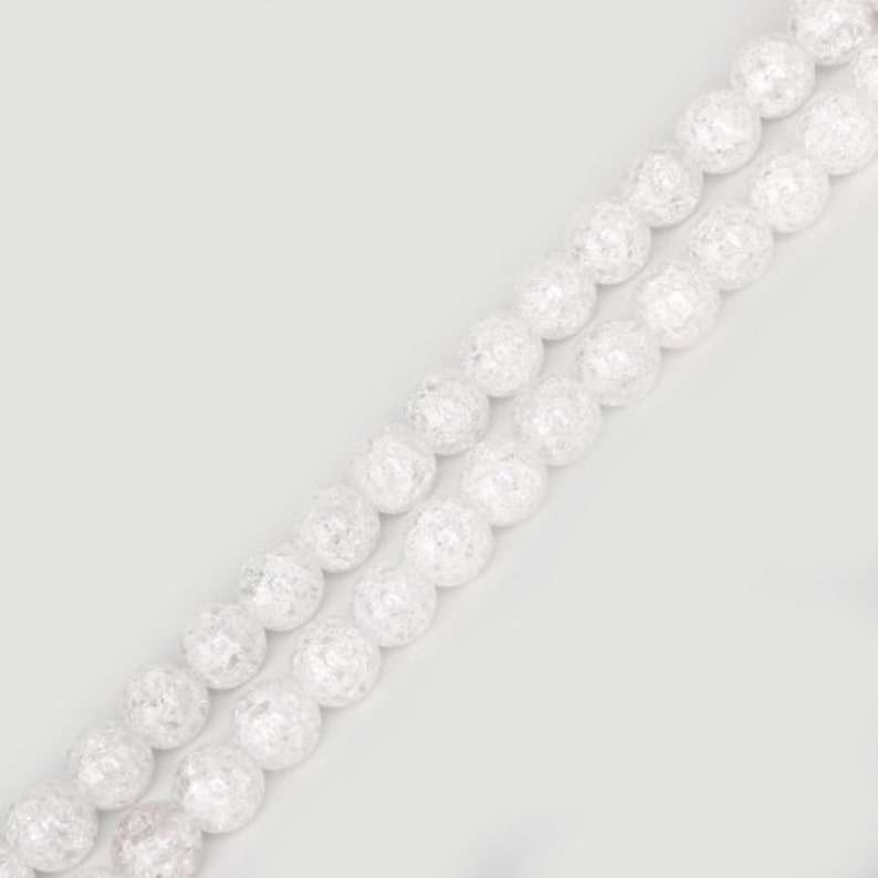 Clear White Gemstone Round Crackle Cracked Crystal Stone - Etsy