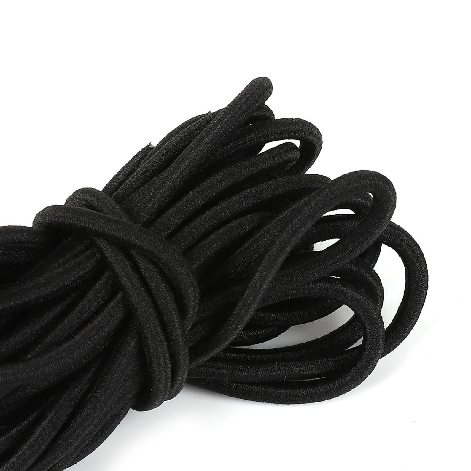 1/1.5/2/2.5/3/4/5mm Black Elastic Cord Thick Elastic Rope | Etsy