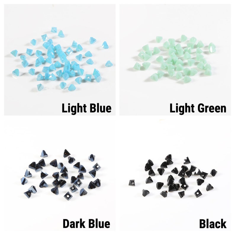 50pcs Crystal Triangle Spacer Beads 5x6mm, Faceted Glass Triangle Beads ...