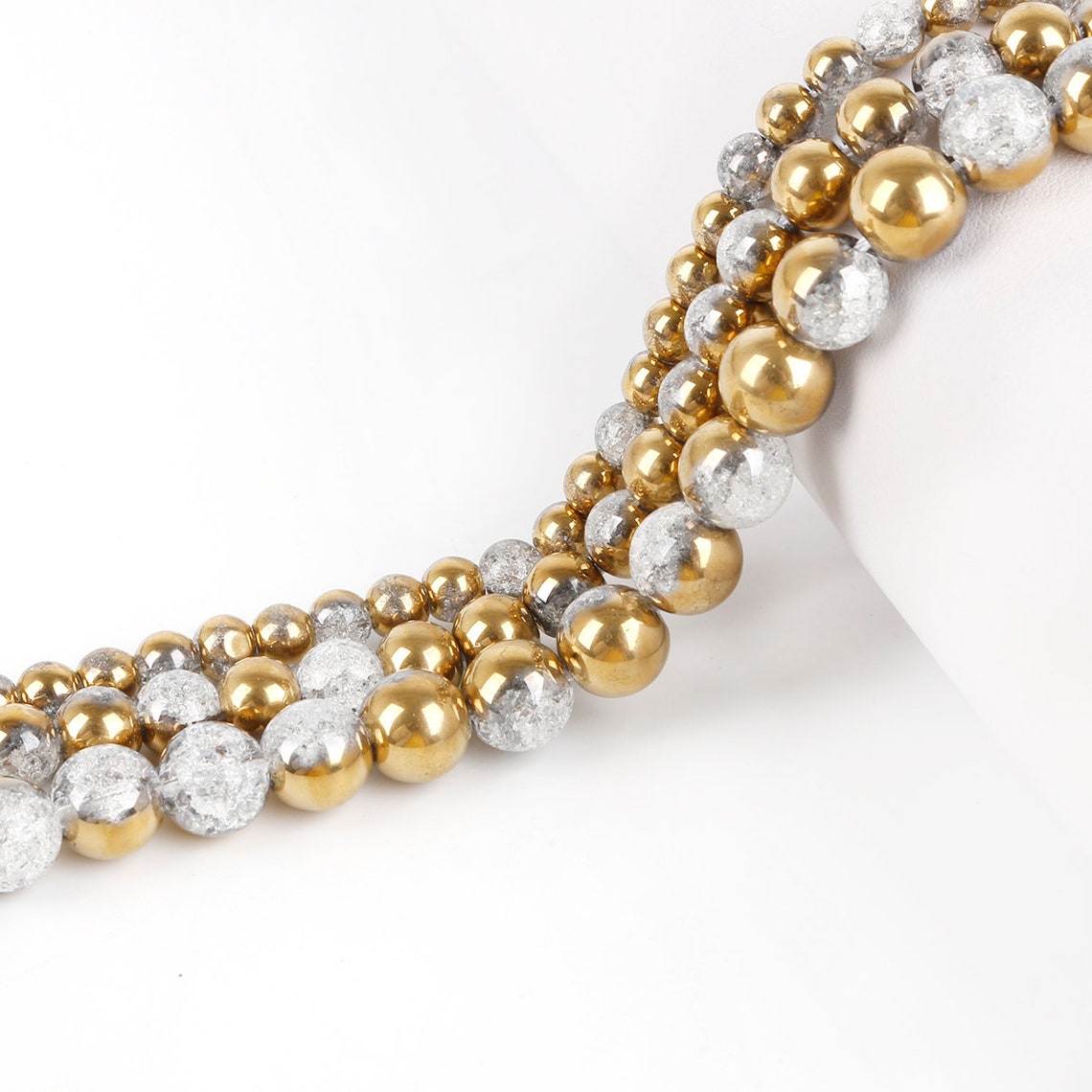 Half Gold Crackle Cracked Quartz Smooth Round Beads 6mm 8mm - Etsy