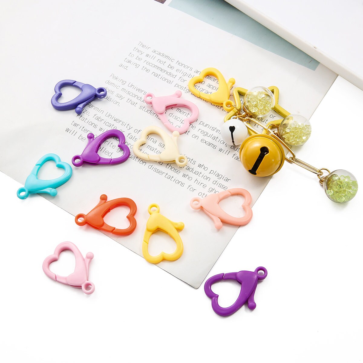 20x30mm Assorted Color Heart Clasps Keychain Plastic Rainbow - Etsy