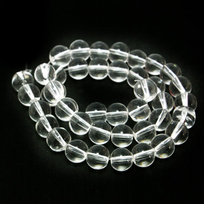 Clear Glass Beads Round Druk Smooth Czech Glass Transparent - Etsy