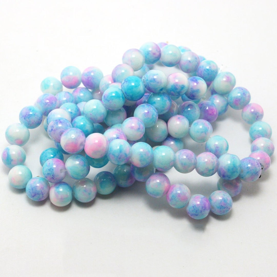 8MM Round Pink Powder Blue,crystal Glass Beads, 100pcs/bag - Etsy