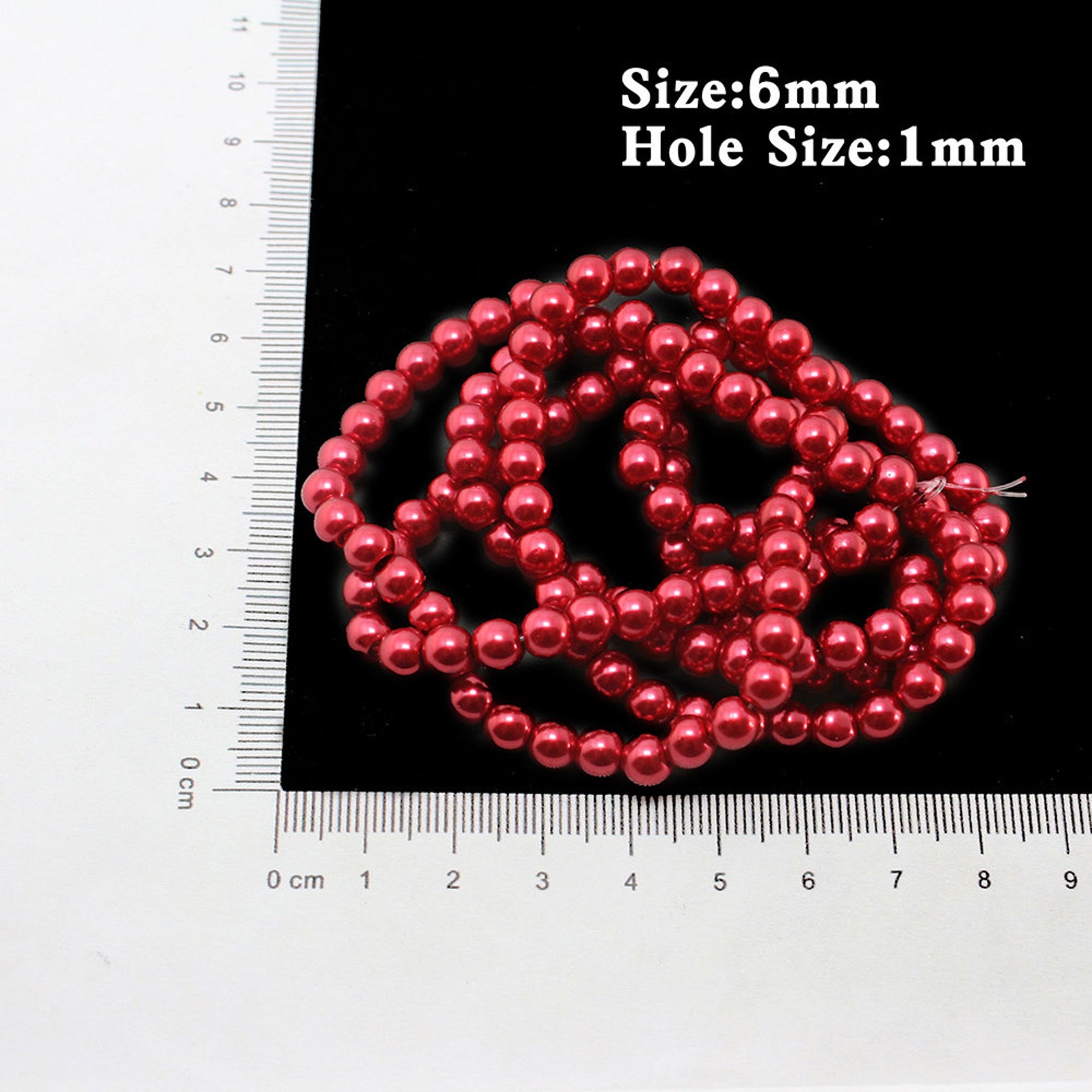 Red Glass Pearl Crystal Beads - Red Pearl Beads - Red Crystal Beads ...