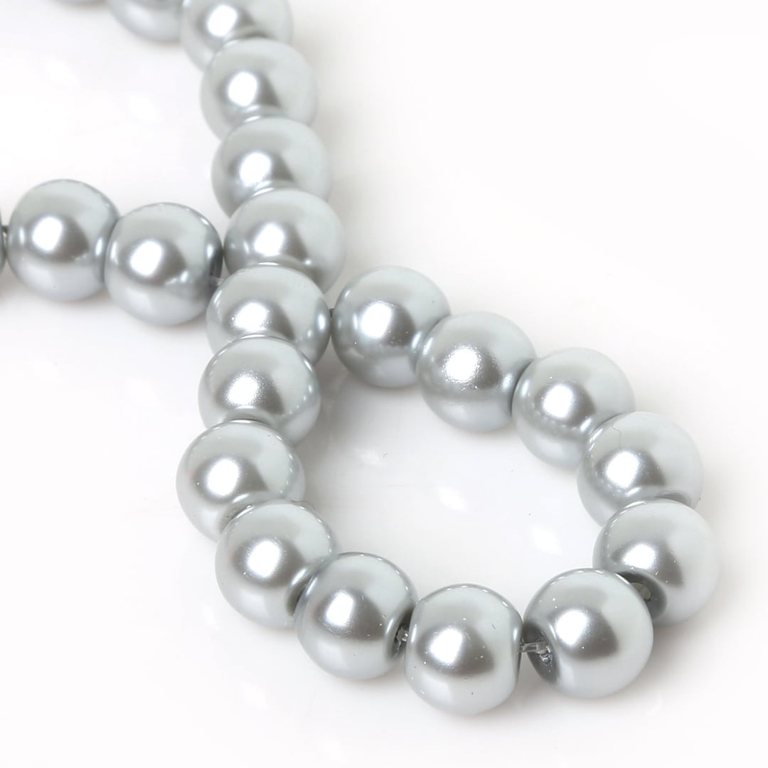 Grey Glass Pearl Crystal Beads - Grey Pearl Beads - Grey Crystal Beads ...