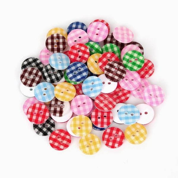 Plaid Buttons - Etsy