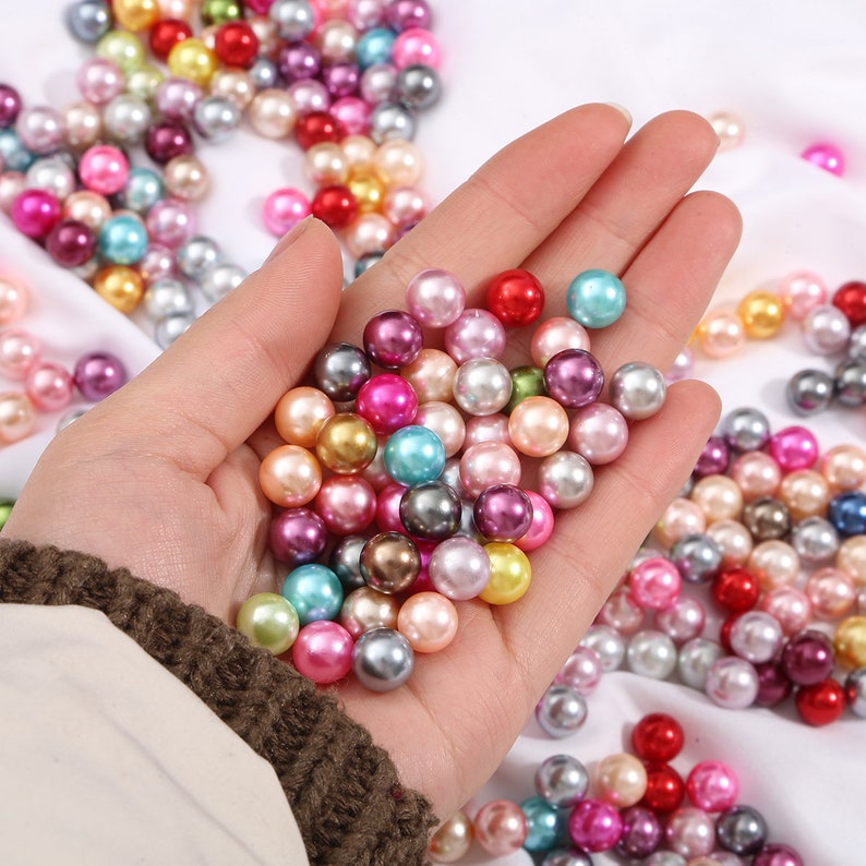 Choose Color 3-10mm Faux Pearls - Round Smooth Colorful Imitation ...
