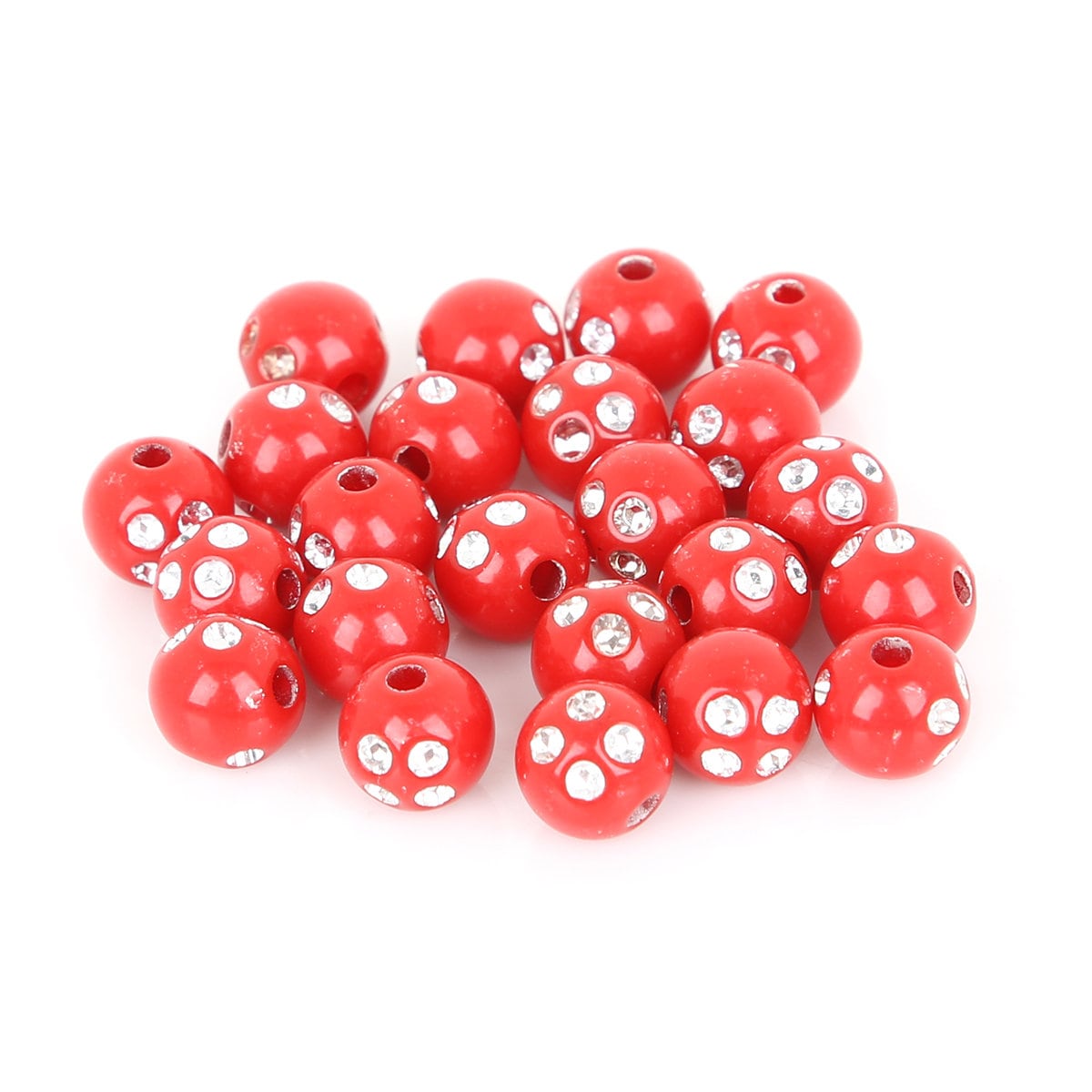 100 Shiny Red Acrylic Round Beads Destash Size 8mm - Etsy UK
