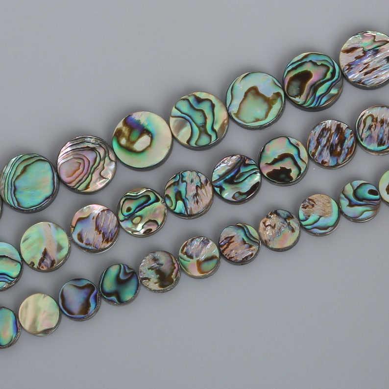 Natural Abalone Shell Flat Round Beads 10mm 12mm 15mm | Etsy