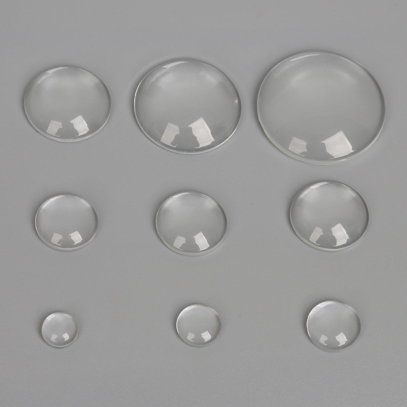 50 Pieces Round Glass Cabochons Clear Glass Domed Cabochon Magnifying ...