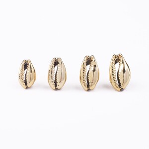 Silver and Gold Cowrie Shell Beads, Cowrie Charms, Gold Seashell ...