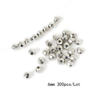 Faceted Gold Silver Ball Beads, CCB Gold Silver Spacer Beads, 6mm or ...