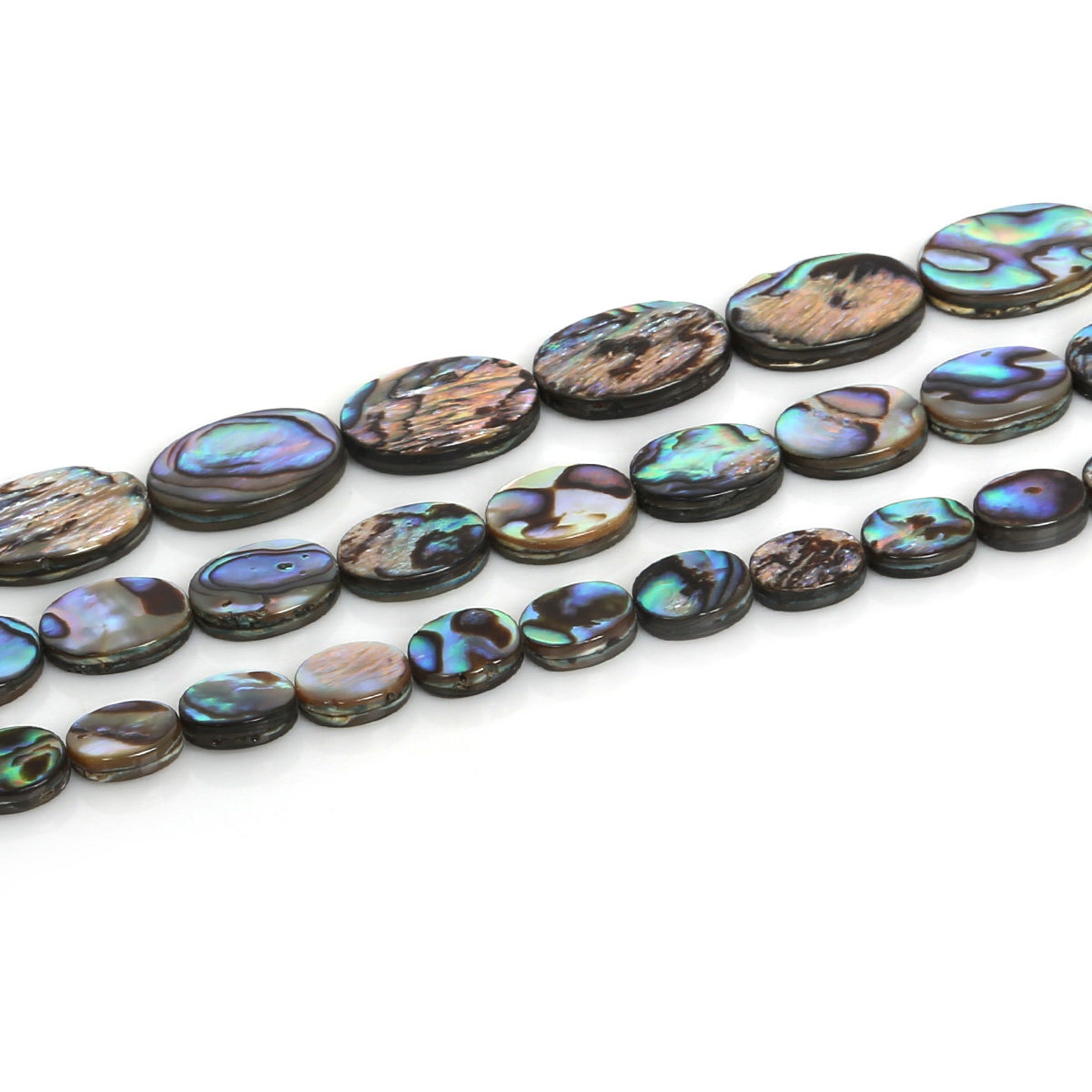 Natural Abalone Shell Flat Oval Beads, 10mm 13mm 18mm, 15" Strand - Etsy