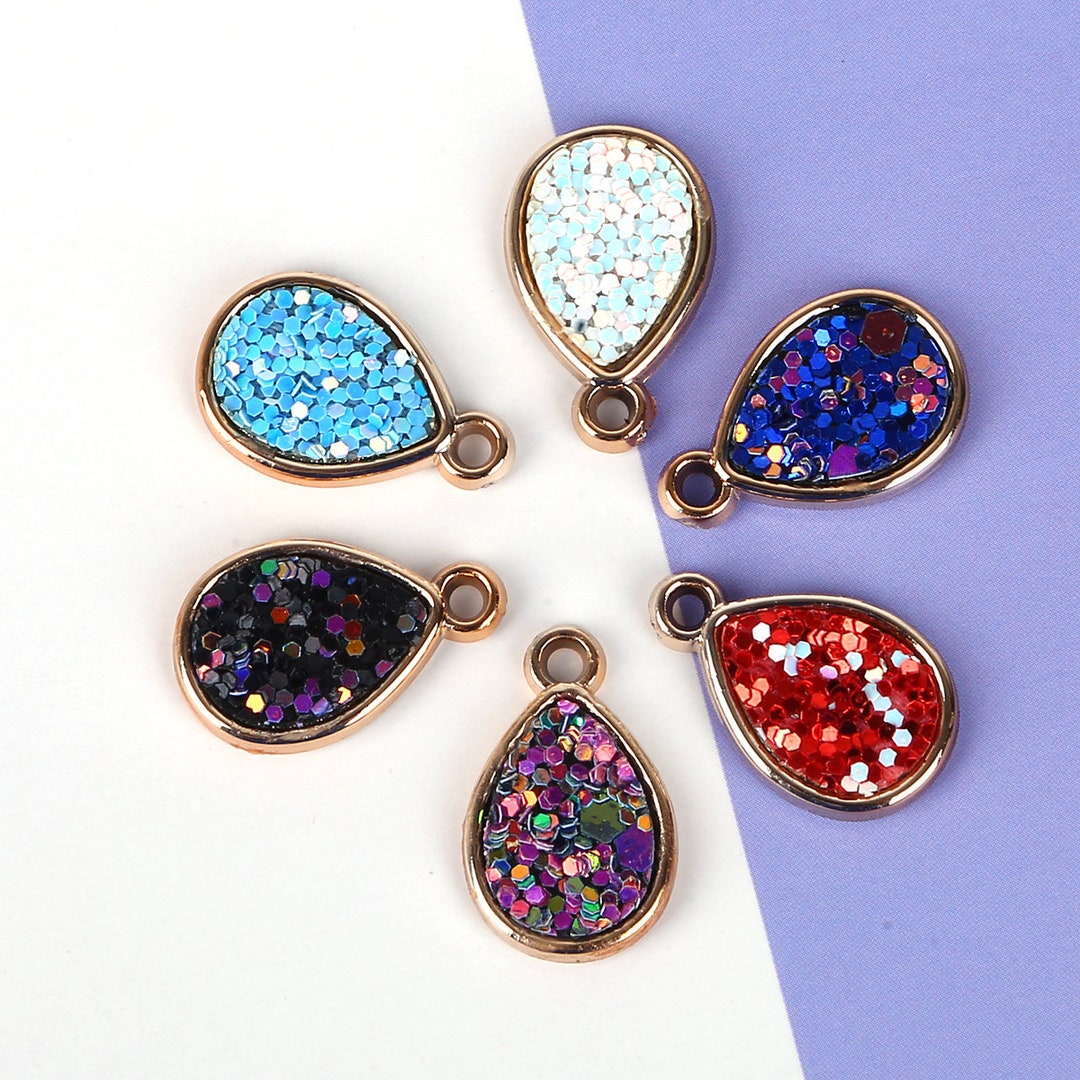 Teardrop Connector Charms, Fashion PVC Resin Sequins Charms for DIY ...