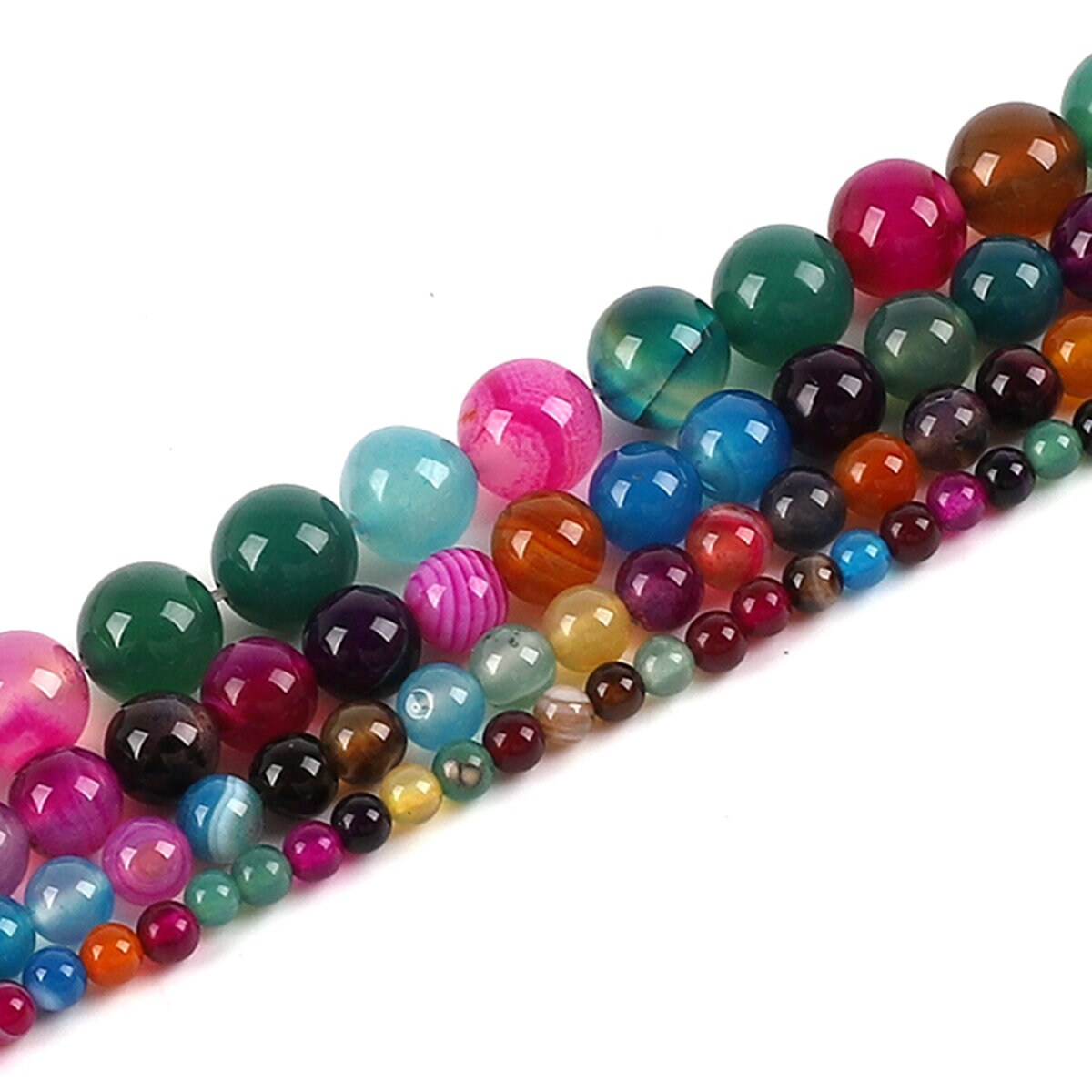 Rainbow Agate Beads 4mm 6mm 8mm 10mm Round Mixed Color | Etsy