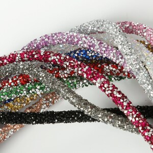 12 COLORS Crystal Rhinestone Tube Cord 7mm - Hollow Core Crystal Cord ...
