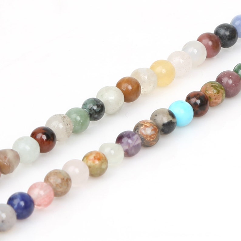 Natural Multi Color Gemstone Beads 4mm 6mm 8mm Mix Color - Etsy