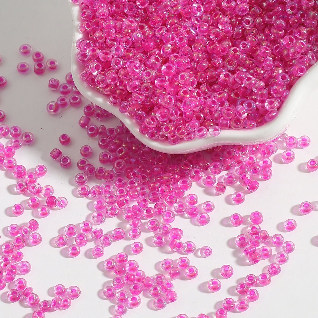 12/0 8/0 6/0 Fuchsia AB Seed Beads 2mm 3mm 4mm - Fuchsia AB Rocailles ...