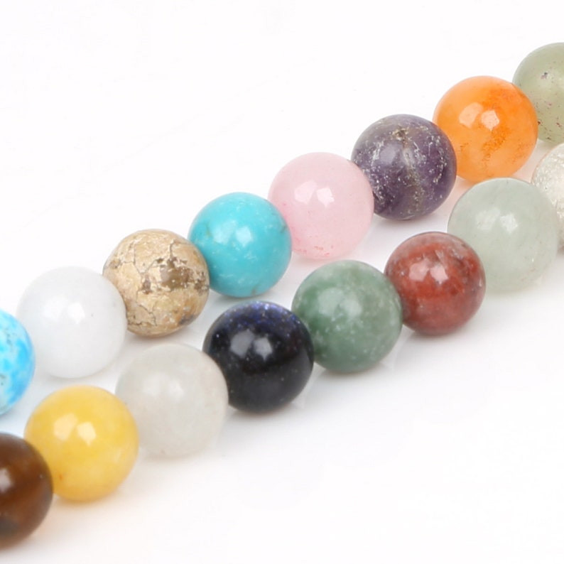 Natural Multi Color Gemstone Beads 4mm 6mm 8mm Mix Color - Etsy