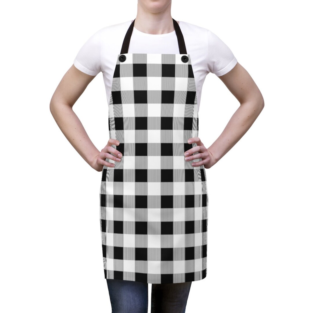 Black and White Buffalo Plaid Apron - Etsy