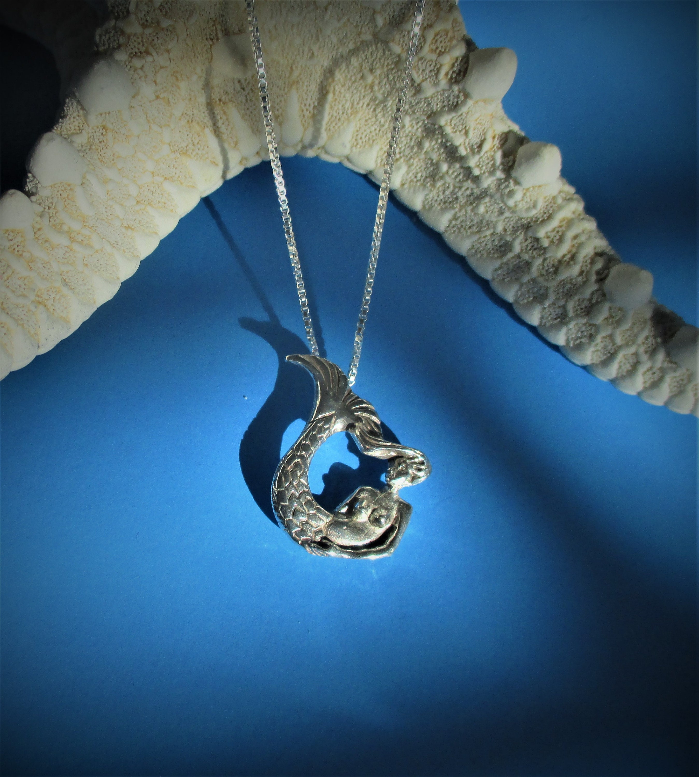 Large Mermaid Pendant with chain, sterling silver - Etsy.de