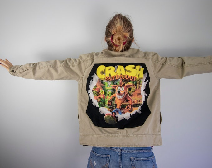 Reworked Crash Bandicoot Denim Jacket - Etsy