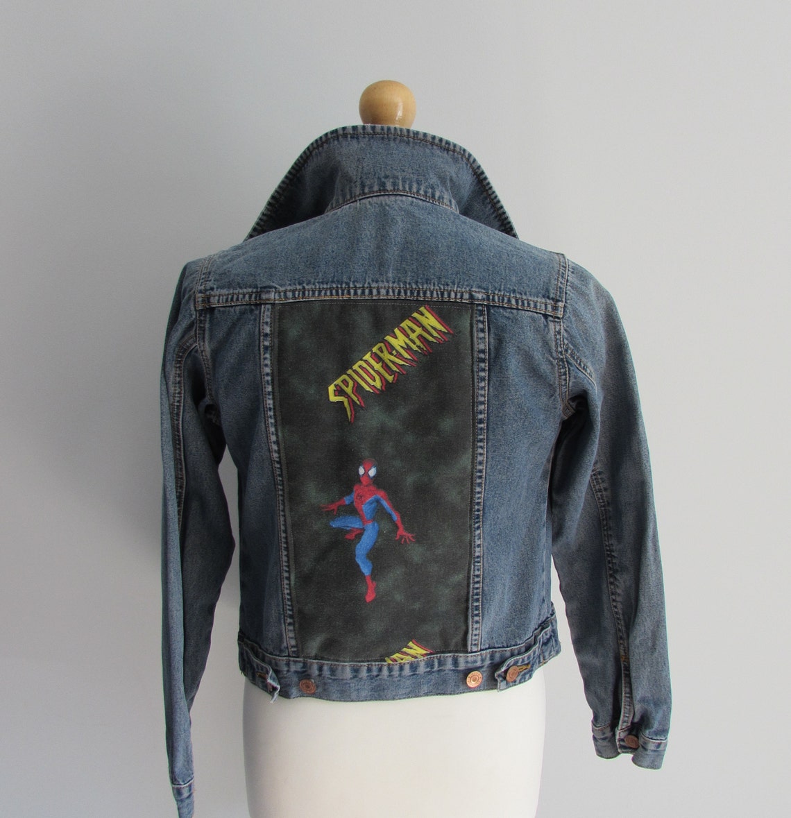 Reworked Marvel Spiderman Denim Jacket | Etsy