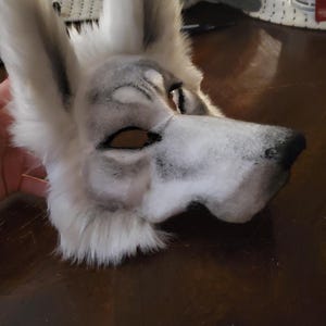 White Wolf/fox Therian Furry Mask - Etsy