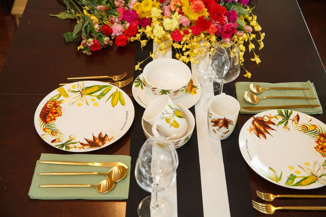 16 Piece African Ethnic Dinnerware Service for 4 Plates - Etsy