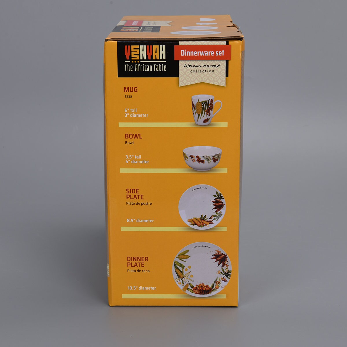 16 Piece African Ethnic Dinnerware Service for 4 Plates Mug Bowl Table ...