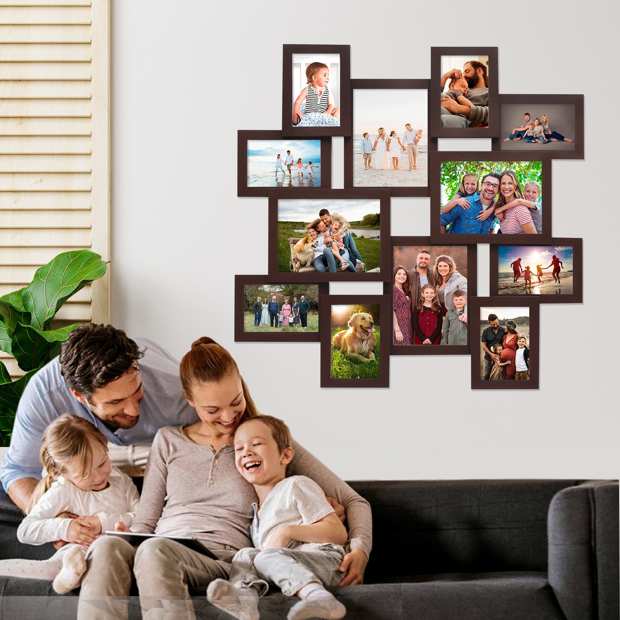 12 Openings PHOTO COLLAGE FRAME Picture Frame Collage Multiple Photo ...